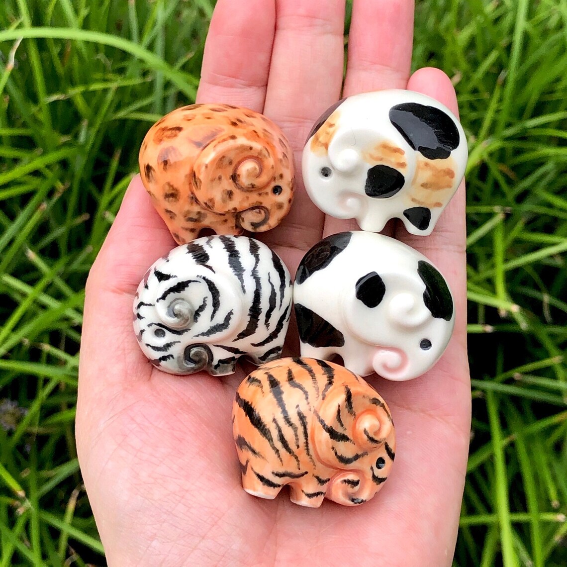 Cute Porcelain Elephant Figurines Animal Kingdom Theme - Etsy