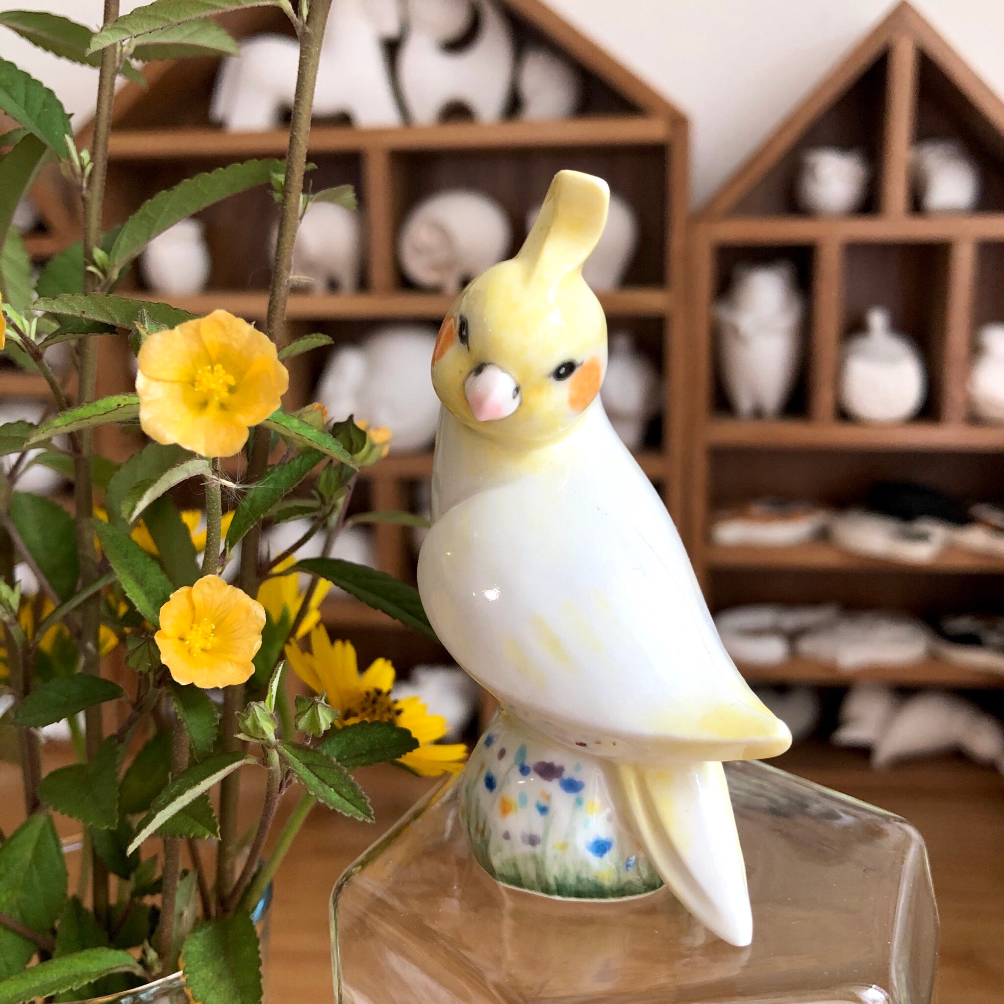 Porcelain Lutino Cockatiel Figurine Cockatoo Figurine - Etsy Israel