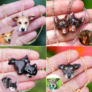 Custom Dog Portrait Necklace: Personalized Porcelain Pet Pendant - Etsy