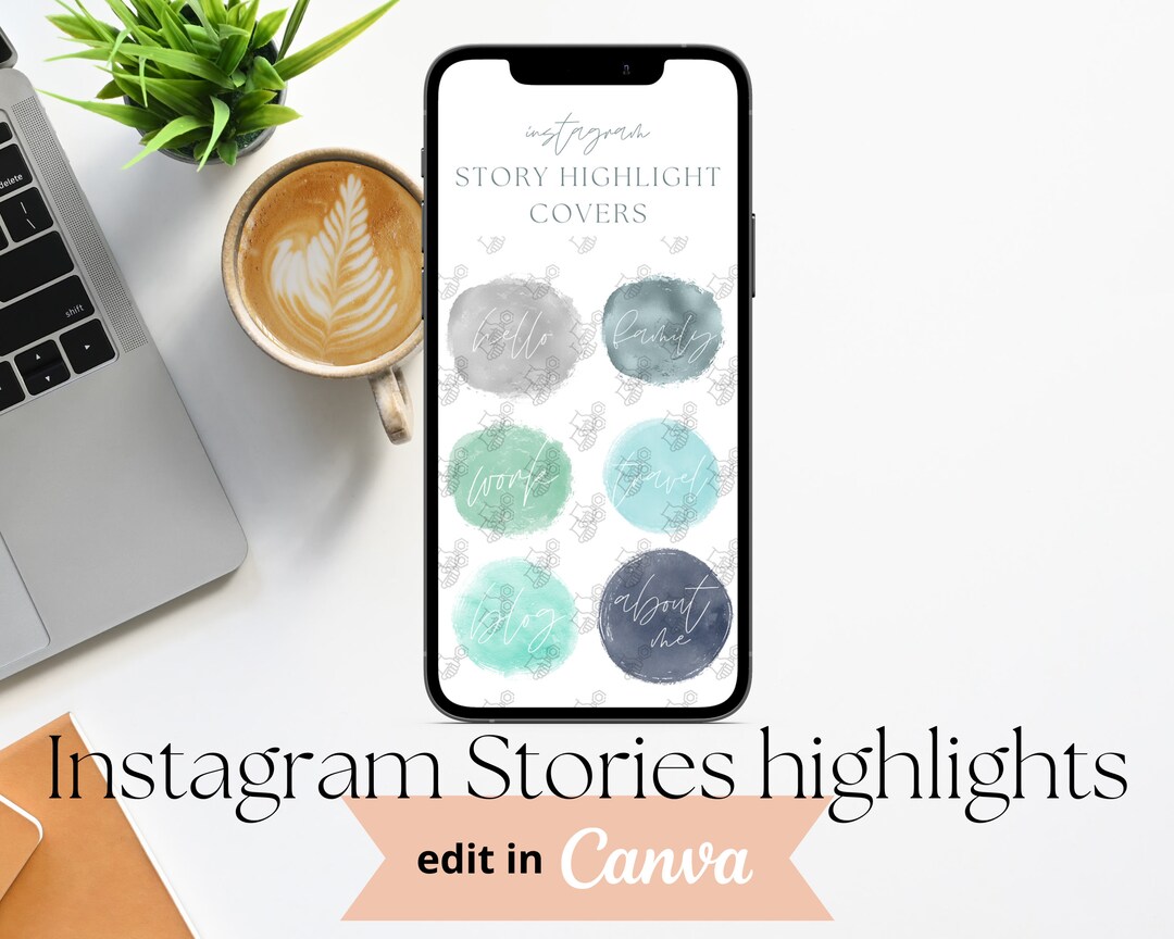 Editable Instagram Story Highlights, Watercolor and Script for ...