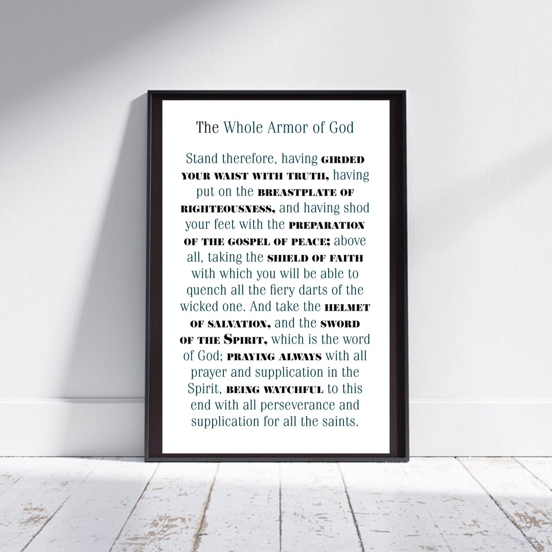 Whole Armor of God Verse Printable - Etsy