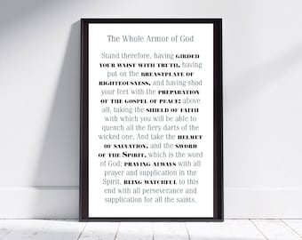 Full Armor of God Digital Printable Bible Verse Wall Art Decor Gift - Etsy