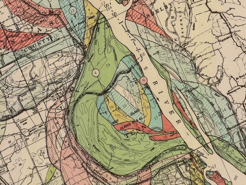 Sheet 5 Fisk Mississippi River Meander Belt Map Ancient - Etsy