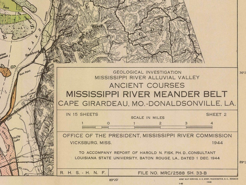 Sheet 2 Fisk Mississippi River Meander Belt Map Ancient - Etsy