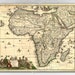 1688 Map of Africa and the Mediterranean Old World Vintage Style Wall ...