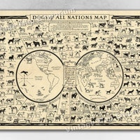 Pictorial Dog Breed Map of the World – Illustrated Vintage-style Map ...