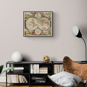 1703 World Map - Nova Totius Terrarum Orbis Tabula - Historic Vintage ...