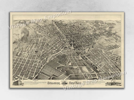 Old Map Of Syracuse 1895 Syracuse New York Map Print, Vintage Syracuse