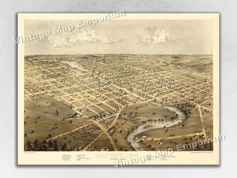 1886 Washburn Wisconsin Map Panoramic Old City Map - Etsy