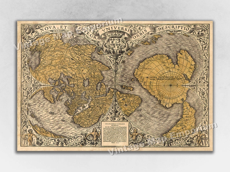 1531 World Map the Oronteus Finaeus Map Vintage Old World - Etsy India