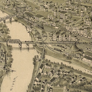 1898 Grafton, West Virginia Map - Panoramic Old City Map - Historic ...