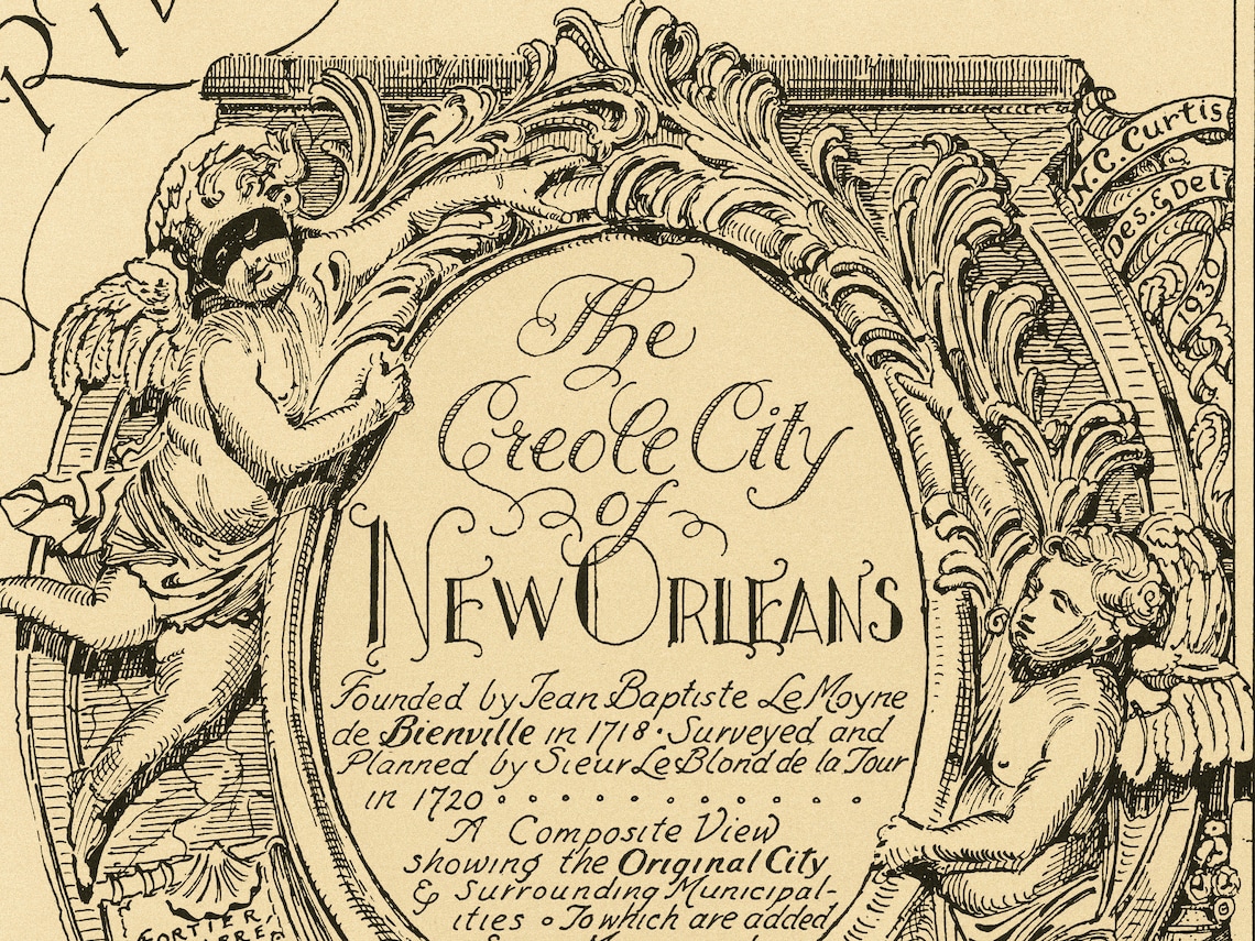 The Creole City of New Orleans 1930 Pictorial Map Poster Mardi Gras ...