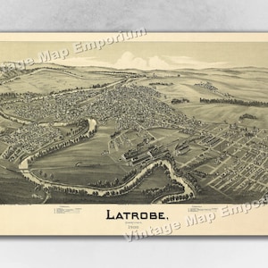 1900 Latrobe, Pennsylvania Map - Panoramic Old City Map - Historic ...