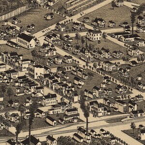 1886 Antigo, Wisconsin Map - Panoramic Old City Map - Historic Birds ...