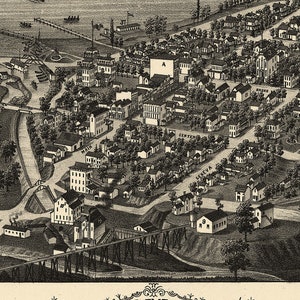 1882 Lake Geneva, Wisconsin Map - Panoramic Old City Map - Historic ...