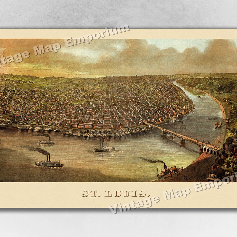 Old Map of St Louis - Etsy
