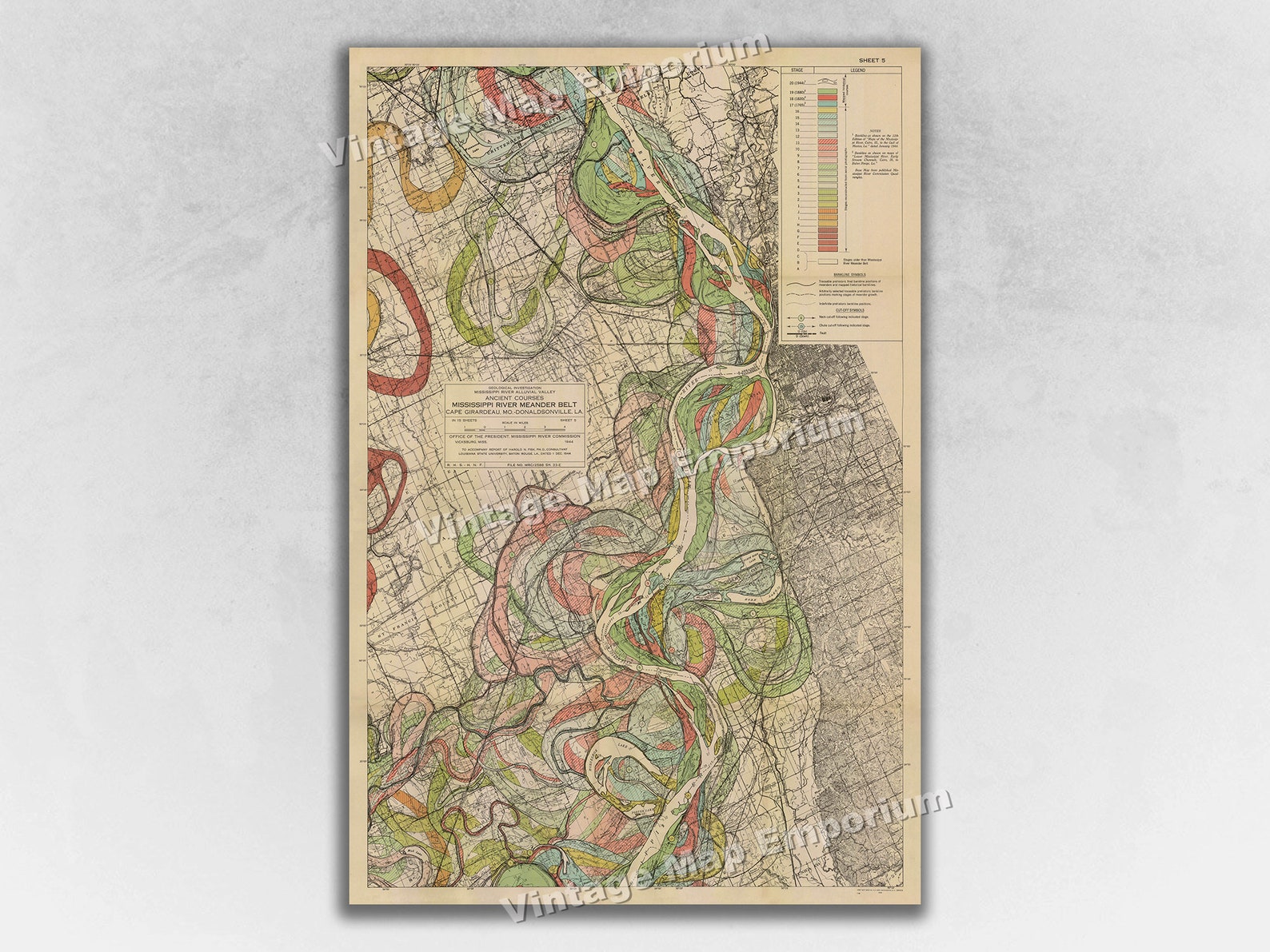 Sheet 5 - Fisk Mississippi River Meander Belt Map - Ancient Courses of ...