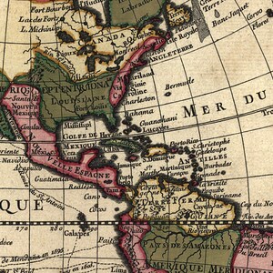 1720 Mappe Monde Du Roy - Old World Exploration Map - Guillaume De L'isle Wall Map Historic Art ...