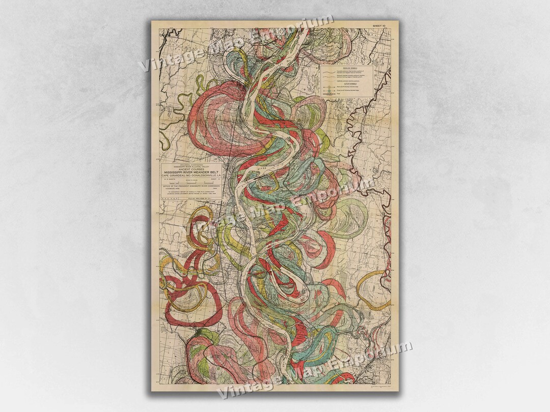 Sheet 10 - Fisk Mississippi River Meander Belt Map - Ancient Courses of ...
