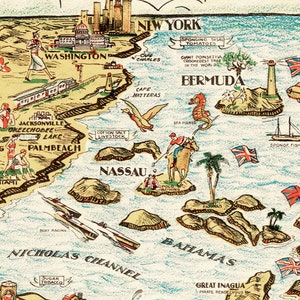 Story of the West Indies 1936 Vintage Style Caribbean Map - Vintage ...