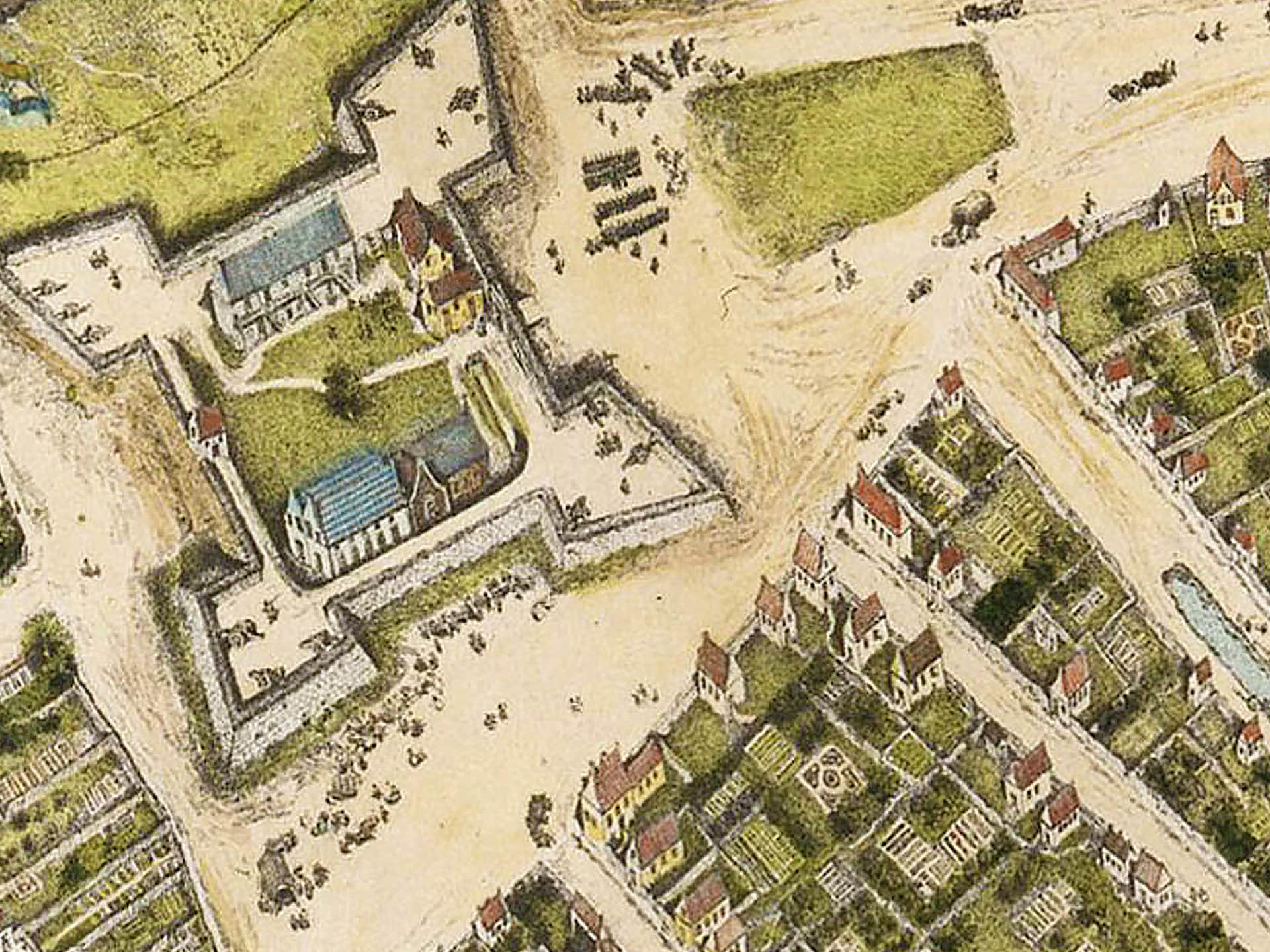 1660 New York City - Castello Plan of New Amsterdam - Lower Manhattan ...