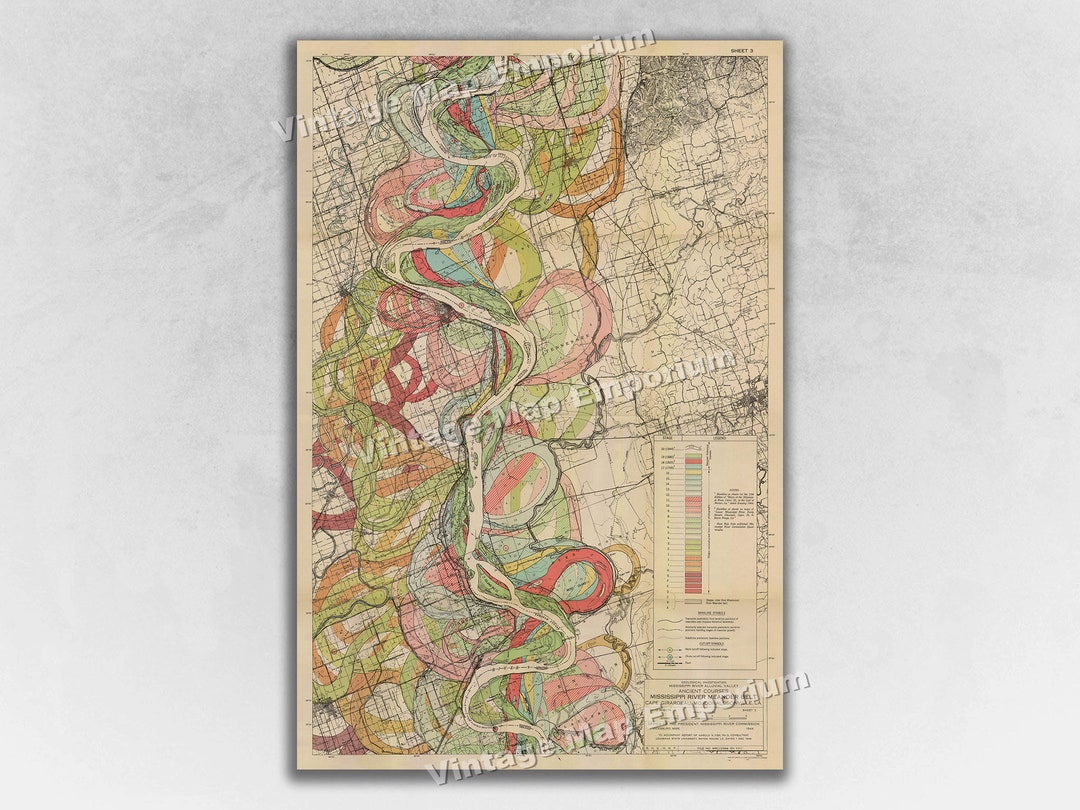 Sheet 3 - Fisk Mississippi River Meander Belt Map - Ancient Courses of ...