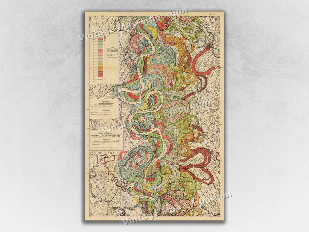 Sheet 7 Fisk Mississippi River Meander Belt Map Ancient - Etsy UK