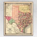 1875 County Map of State of Texas and Oklahoma Indian Territory - Etsy