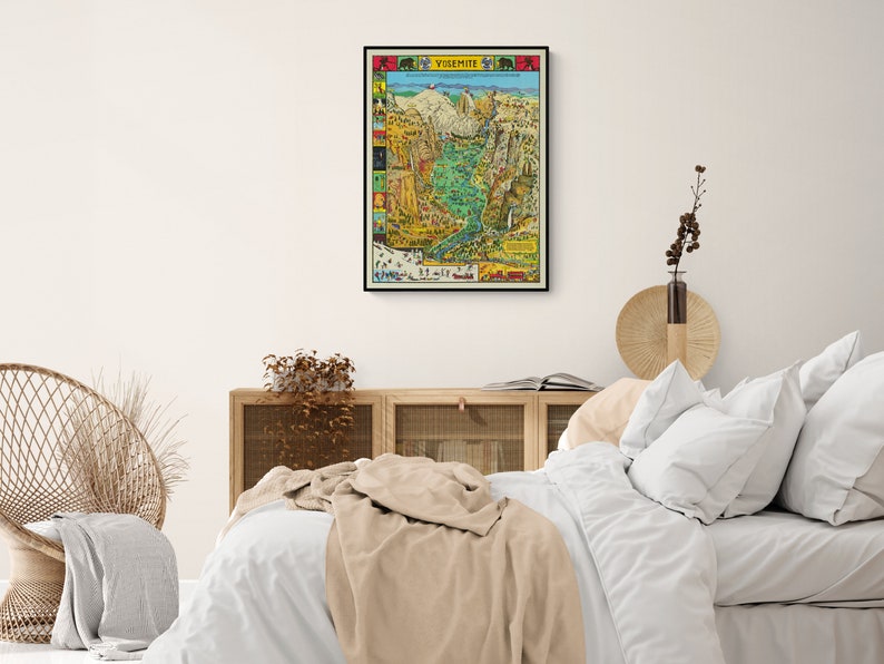 1931 Yosemite National Park Jo Mora Humorous Pictorial Map - Etsy