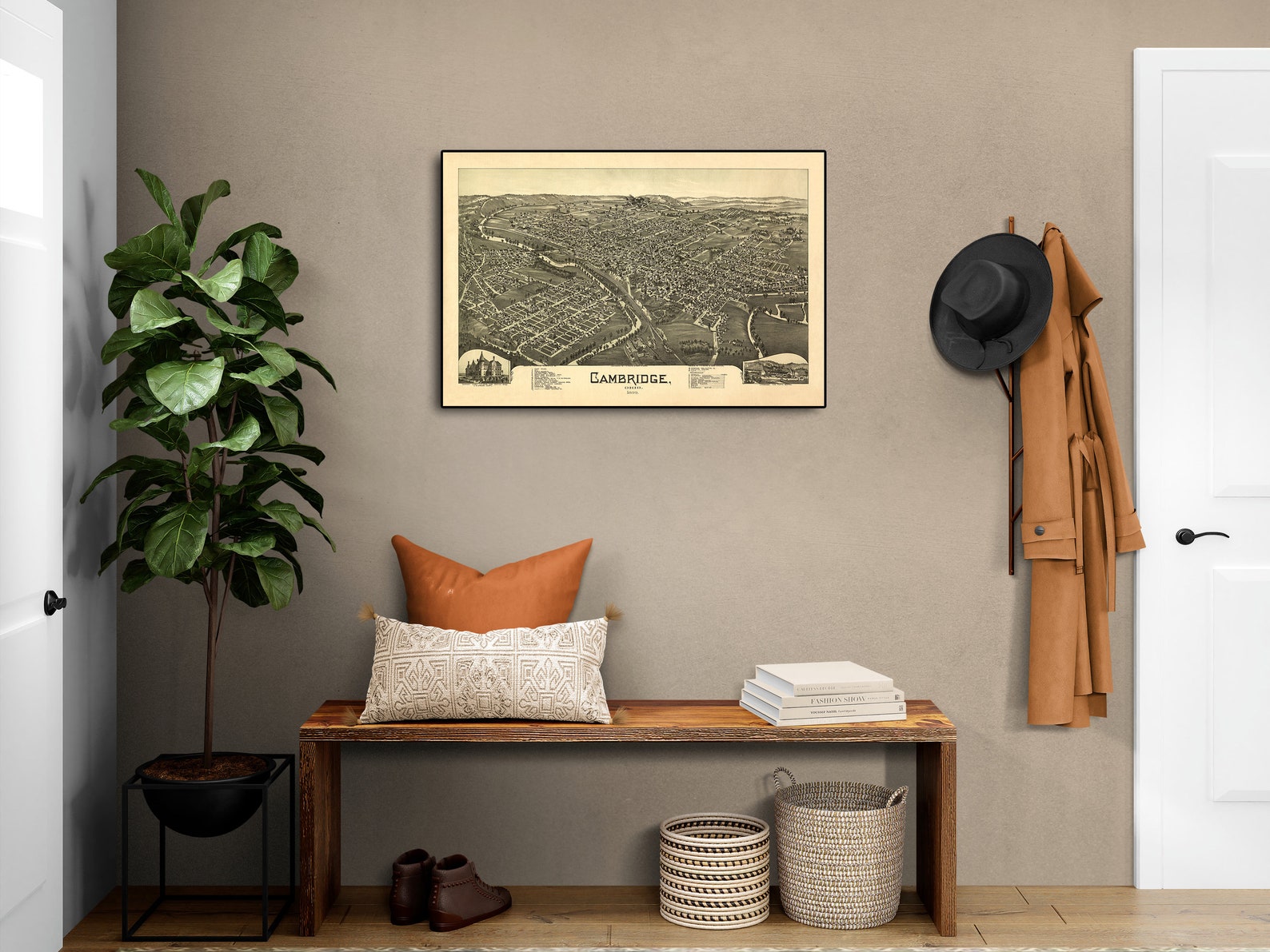 1899 Cambridge Ohio Map Panoramic Old City Map Historic - Etsy