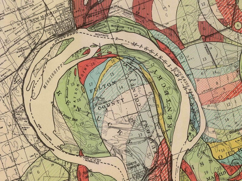 Sheet 2 - Fisk Mississippi River Meander Belt Map - Ancient Courses of ...