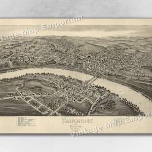 1897 Fairmont, West Virginia Map - Panoramic Old City Map - Historic ...