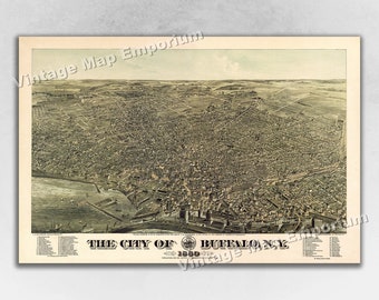 1880 Panoramic Map of Buffalo New York - Etsy