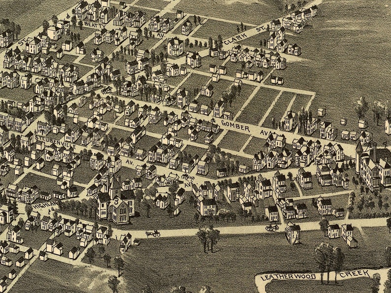 1899 Cambridge Ohio Map Panoramic Old City Map Historic - Etsy