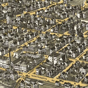 1896 Apollo, Pennsylvania Map - Panoramic Old City Map - Historic Birds ...