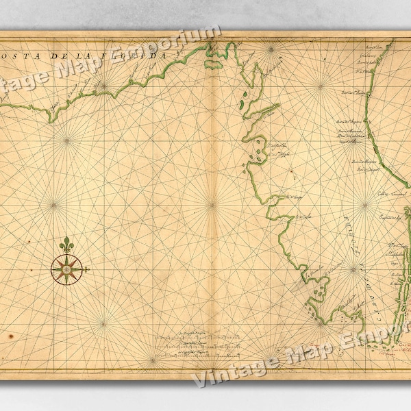 Nautical Chart Art Florida - Etsy