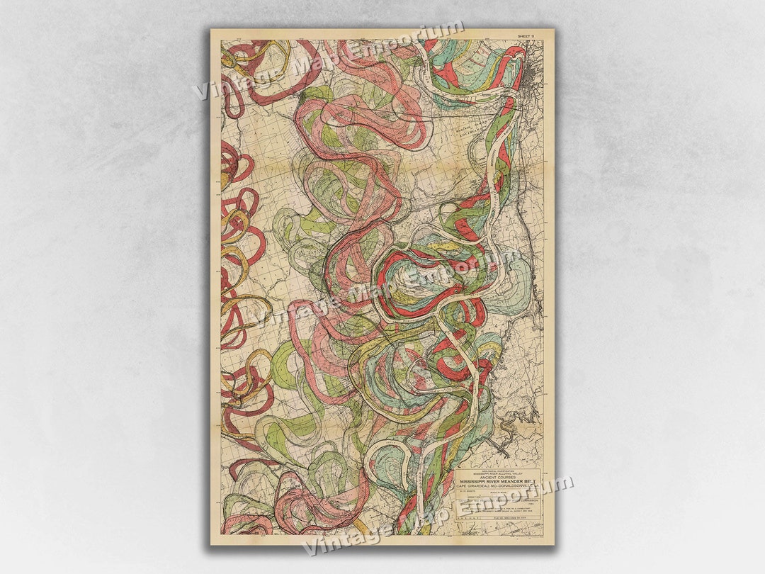 Sheet 11 - Fisk Mississippi River Meander Belt Map - Ancient Courses of ...