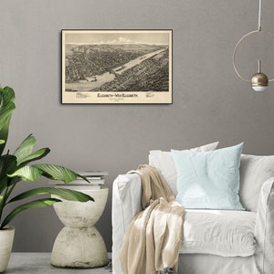 1897 Elizabeth, Pennsylvania Map - Panoramic Old City Map - Historic ...