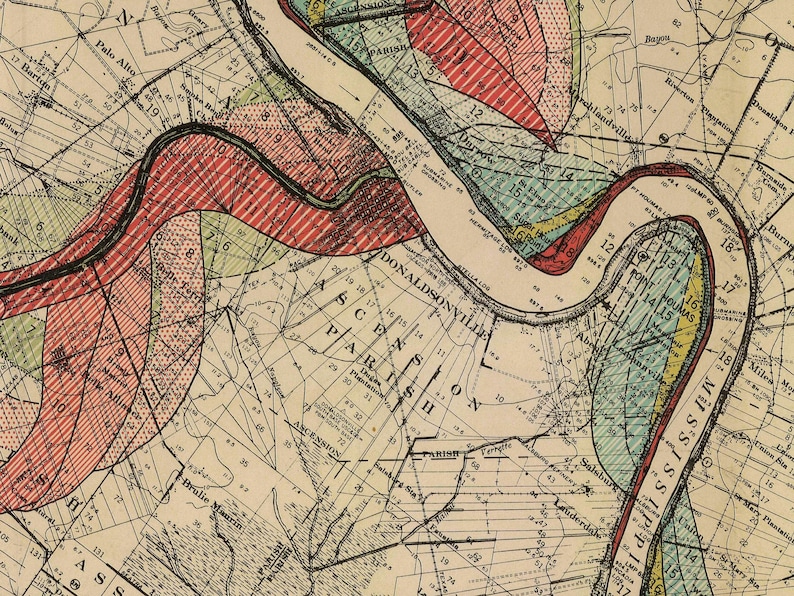 Sheet 15 Fisk Mississippi River Meander Belt Map Ancient - Etsy