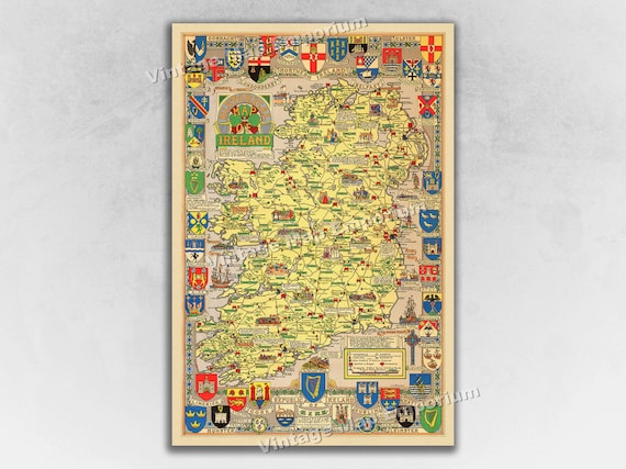 Historical Map of the History of Ireland Irish Map Art Print - Etsy