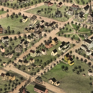 1879 Foxborough, Massachusetts Map - Panoramic Old City Map - Historic ...