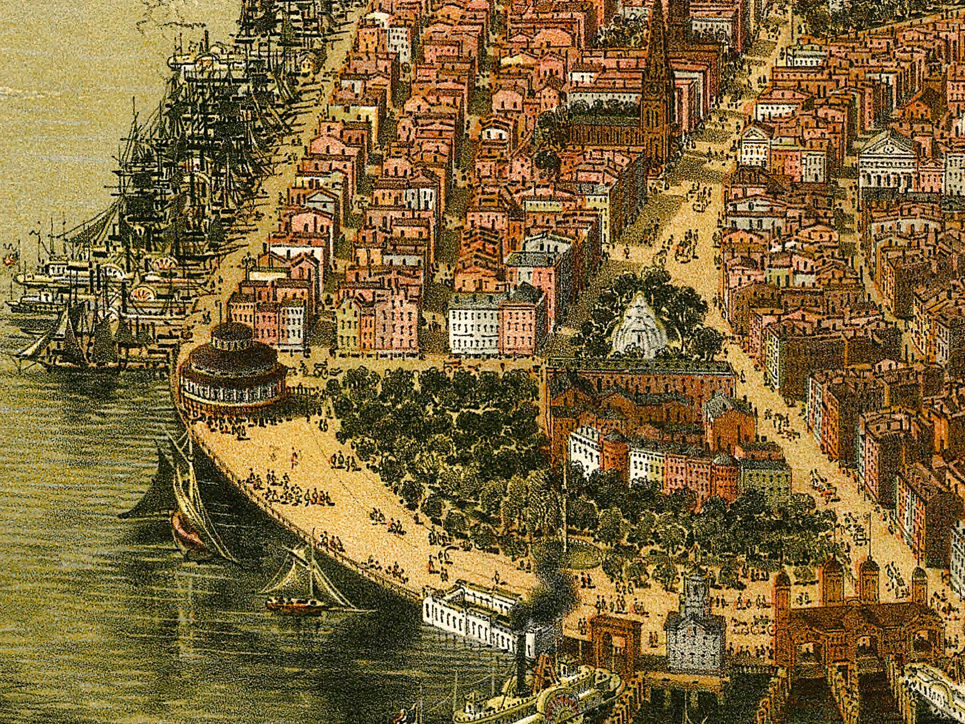 1865 New York City New York Map NYC Panoramic Old City Map - Etsy