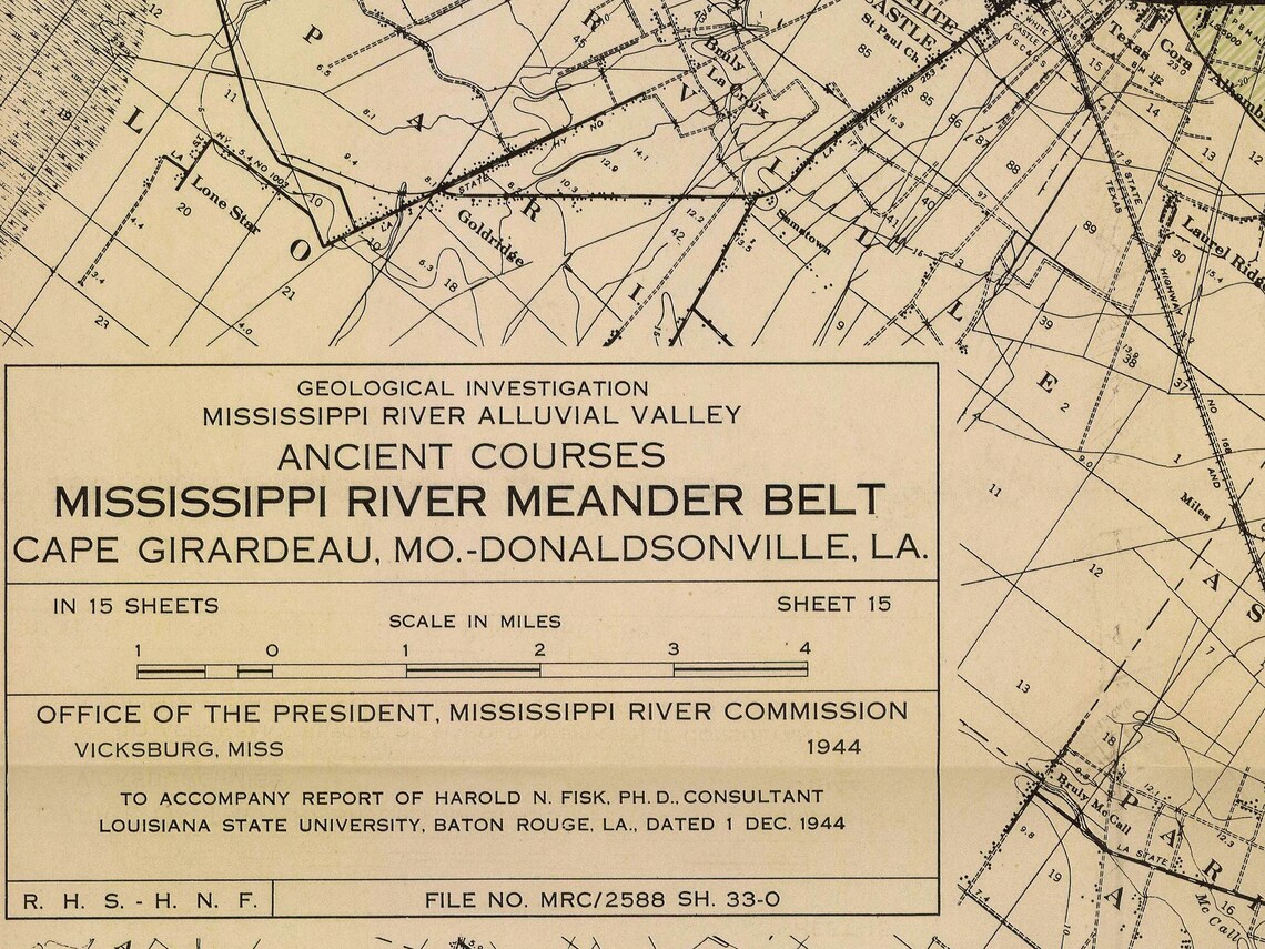 Sheet 15 Fisk Mississippi River Meander Belt Map Ancient - Etsy