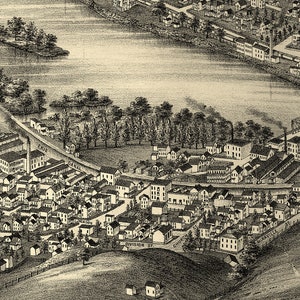1881 Amsterdam & Port Jackson, New York Map - Panoramic Old City Map ...