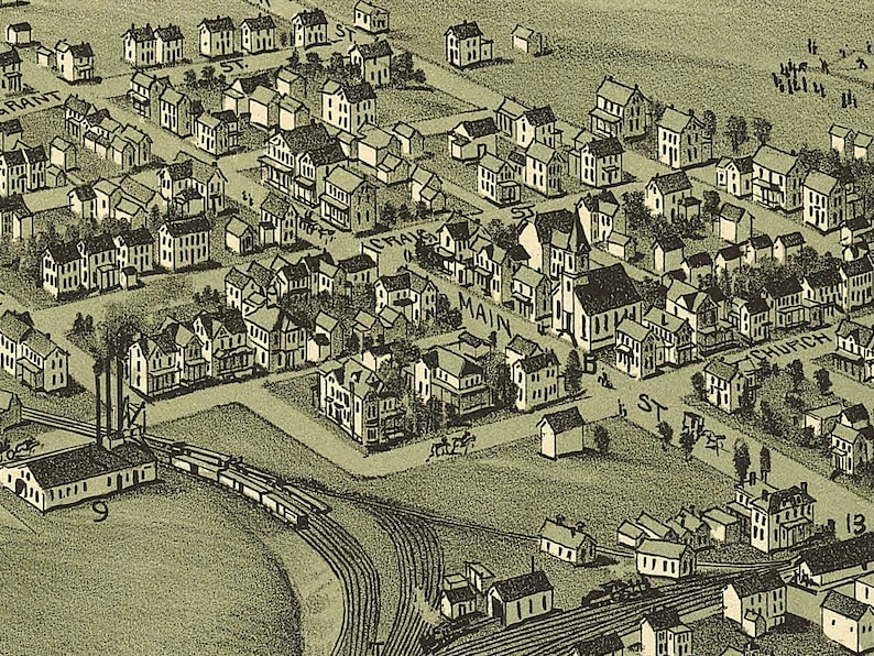 1901 Gallitzin Pennsylvania Map Panoramic Old City Map - Etsy