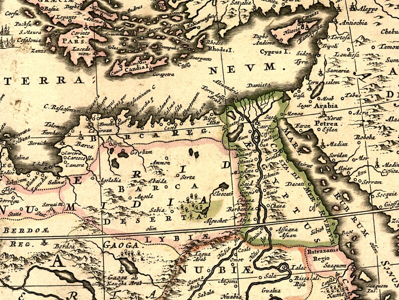 1688 Map of Africa and the Mediterranean Old World Vintage - Etsy