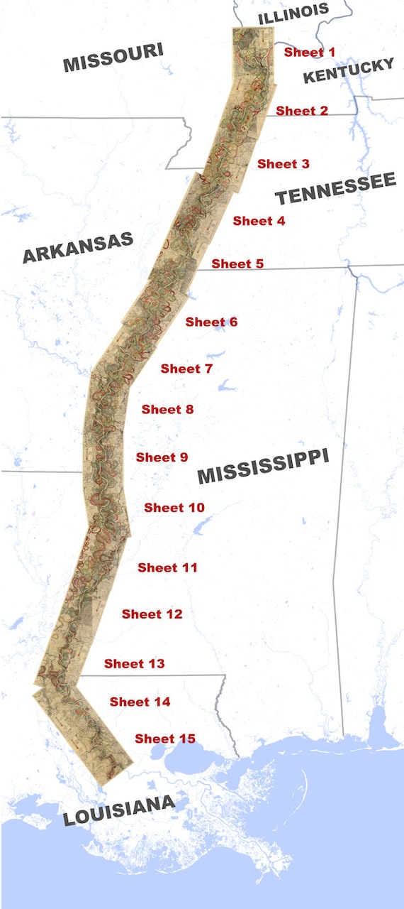 Mapa De Los Estados Del Río Mississippi