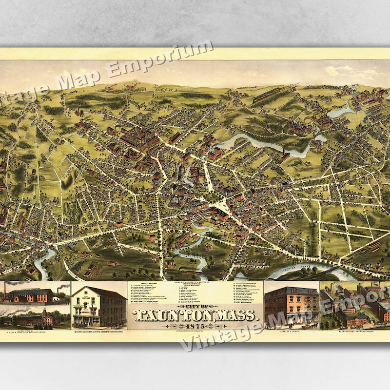 Taunton Map Vintage - Etsy