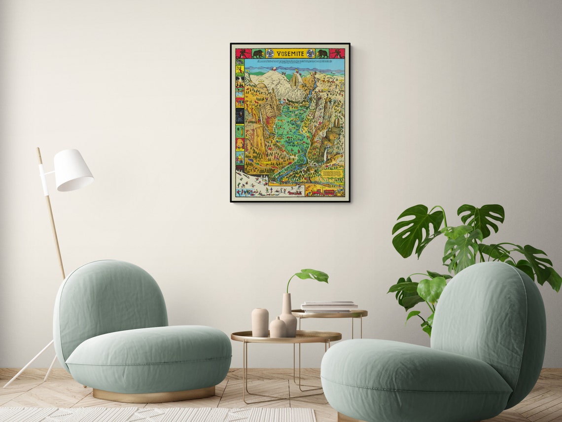 1931 Yosemite National Park Jo Mora Humorous Pictorial Map - Etsy