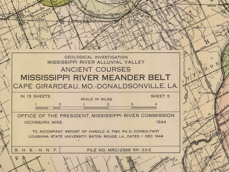 Sheet 5 Fisk Mississippi River Meander Belt Map Ancient - Etsy